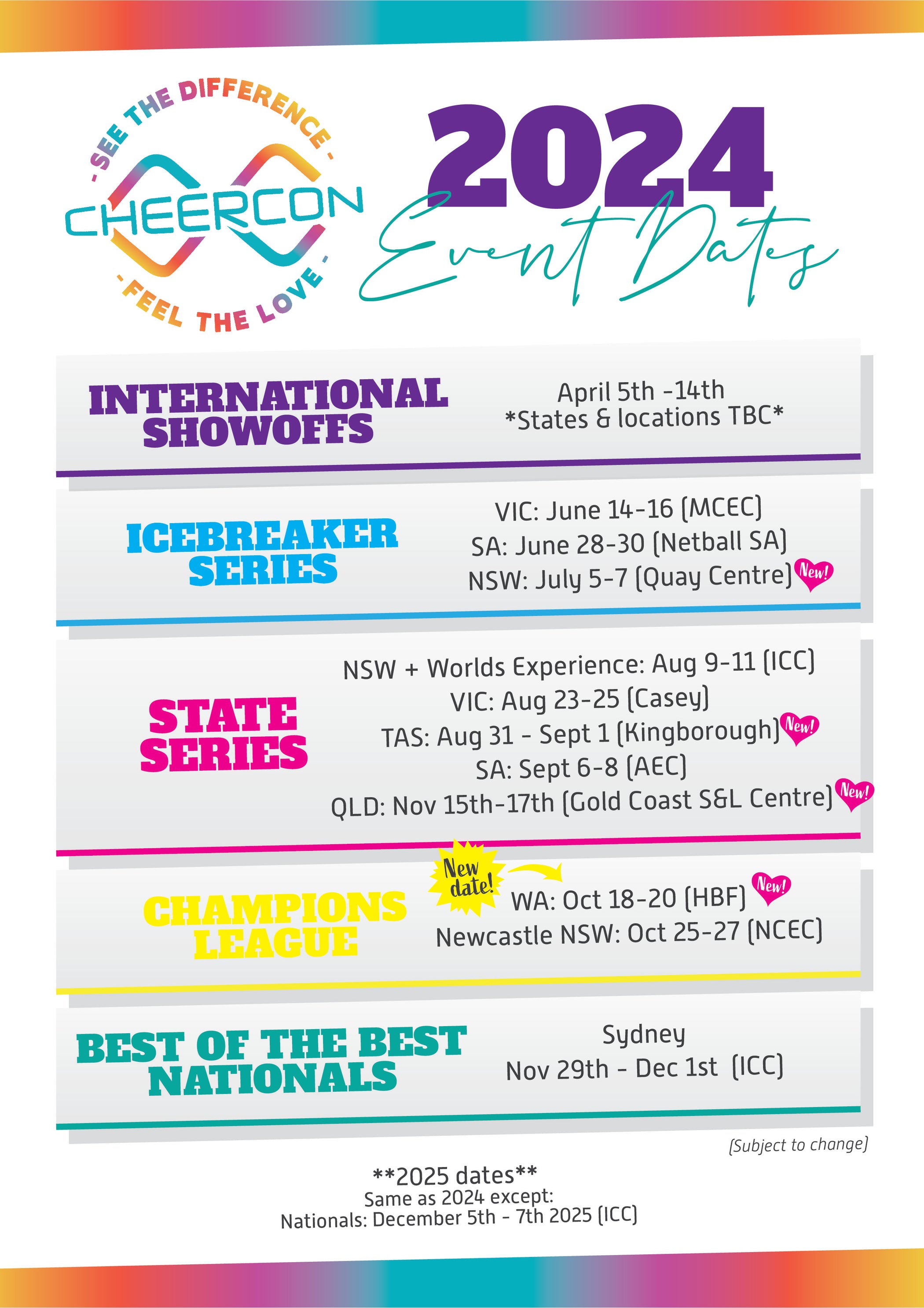 Event Dates – CHEERCON