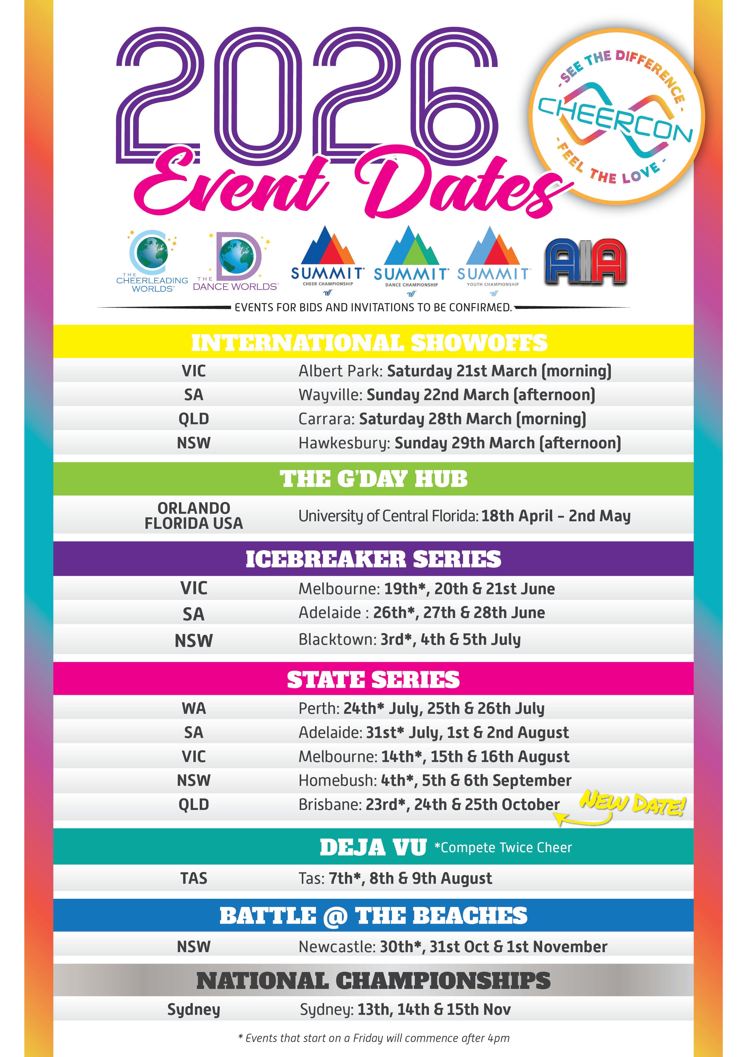 Event Dates – CHEERCON